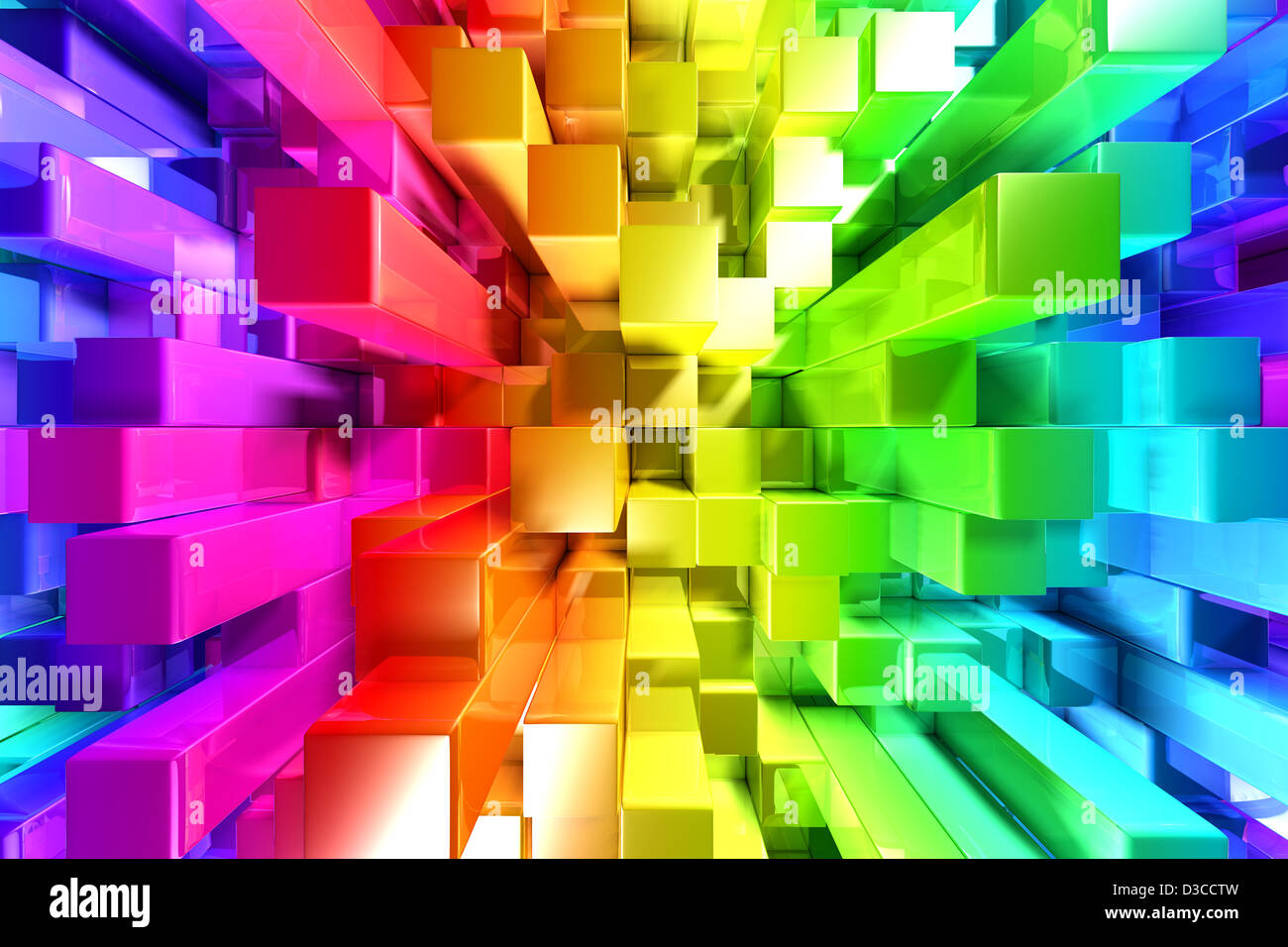 Rainbow of colorful blocks Stock Photo - Alamy