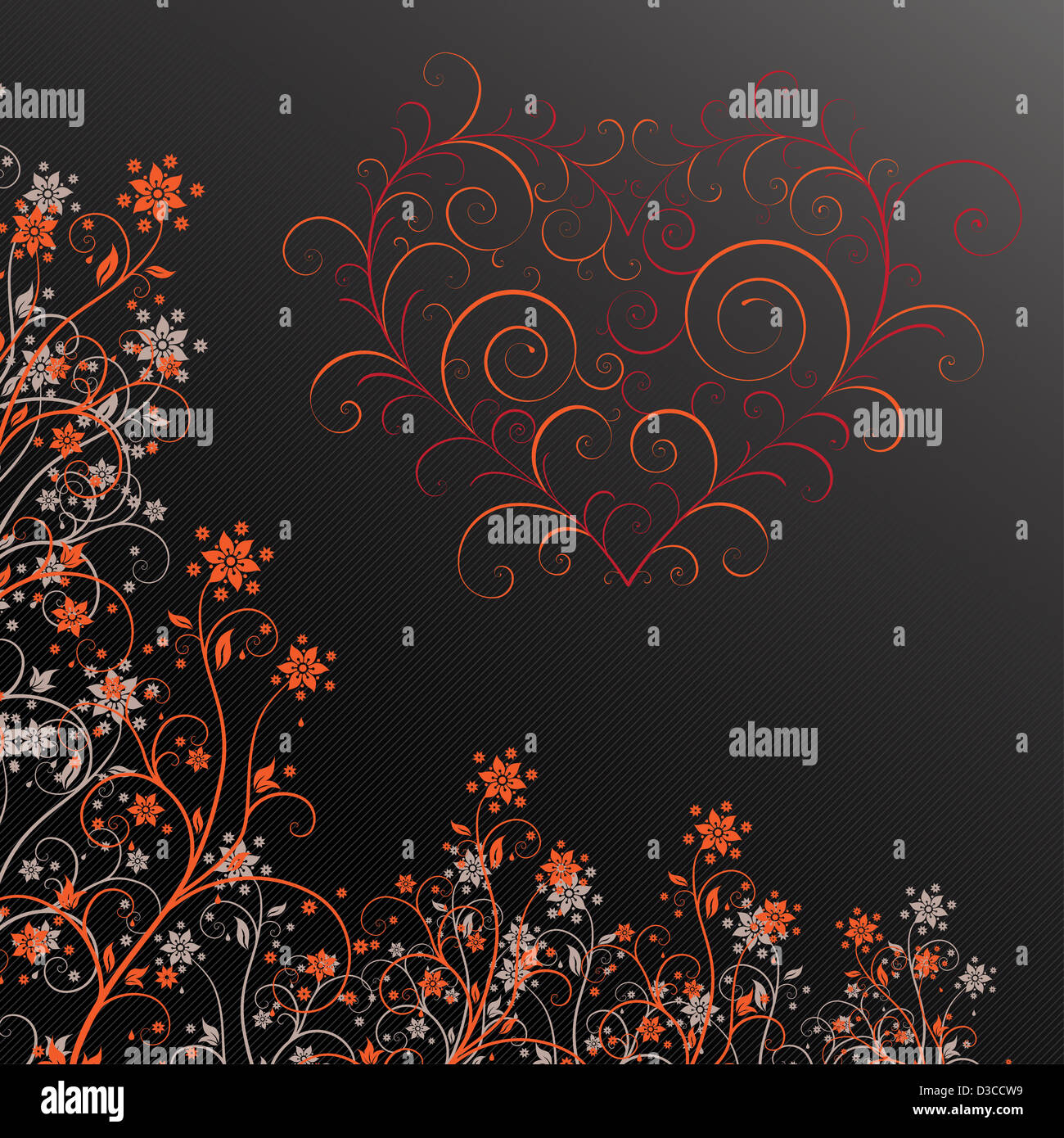 Dark grunge flower with heart Stock Photo - Alamy