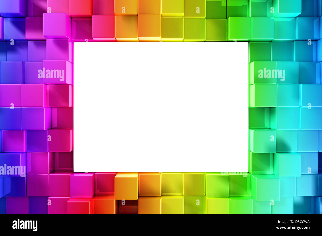 Rainbow of colorful blocks with empty space Stock Photo - Alamy
