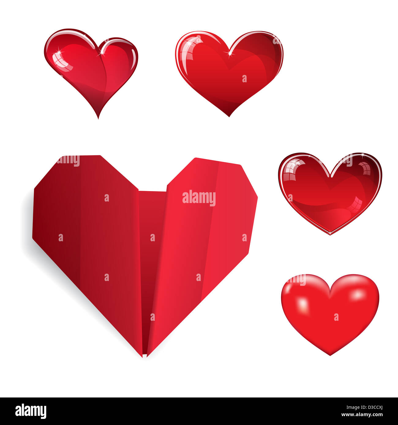 Set of red hearts Stock Photo - Alamy
