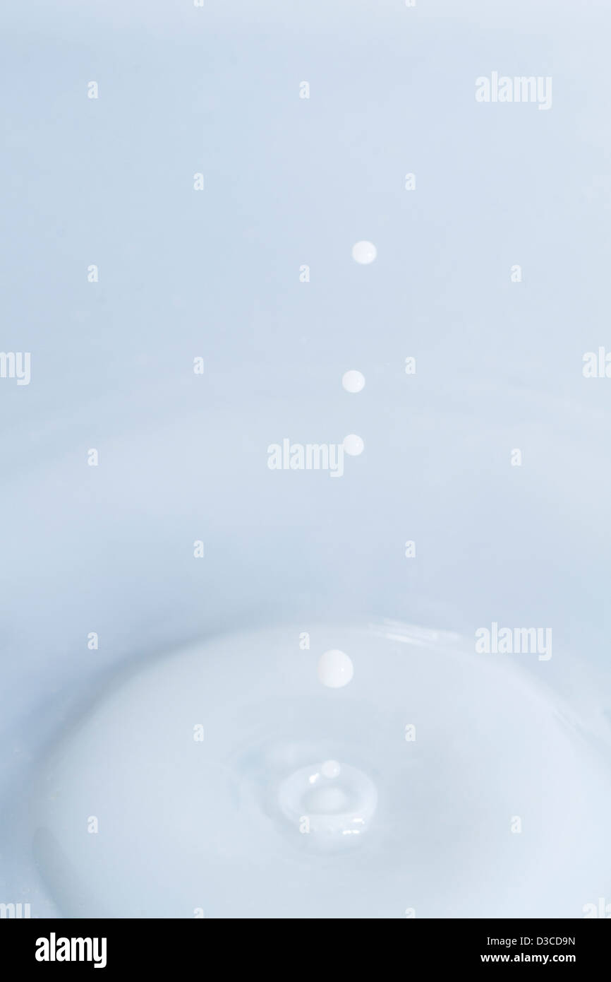 Close view of a droplet of milk hitting a surface of milk Stock Photo ...
