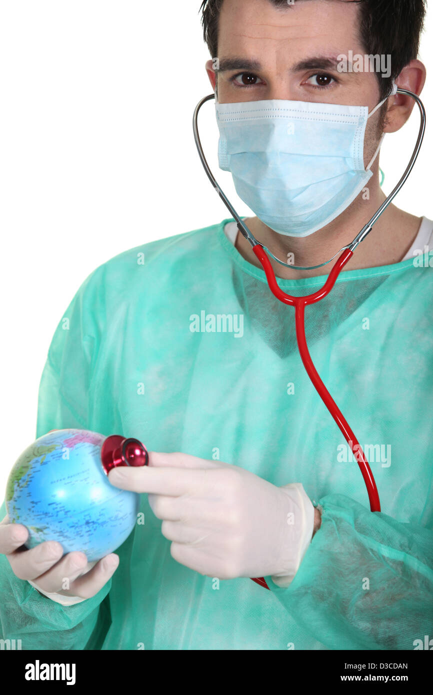 Stethoscope listening planet earth hi-res stock photography and images ...