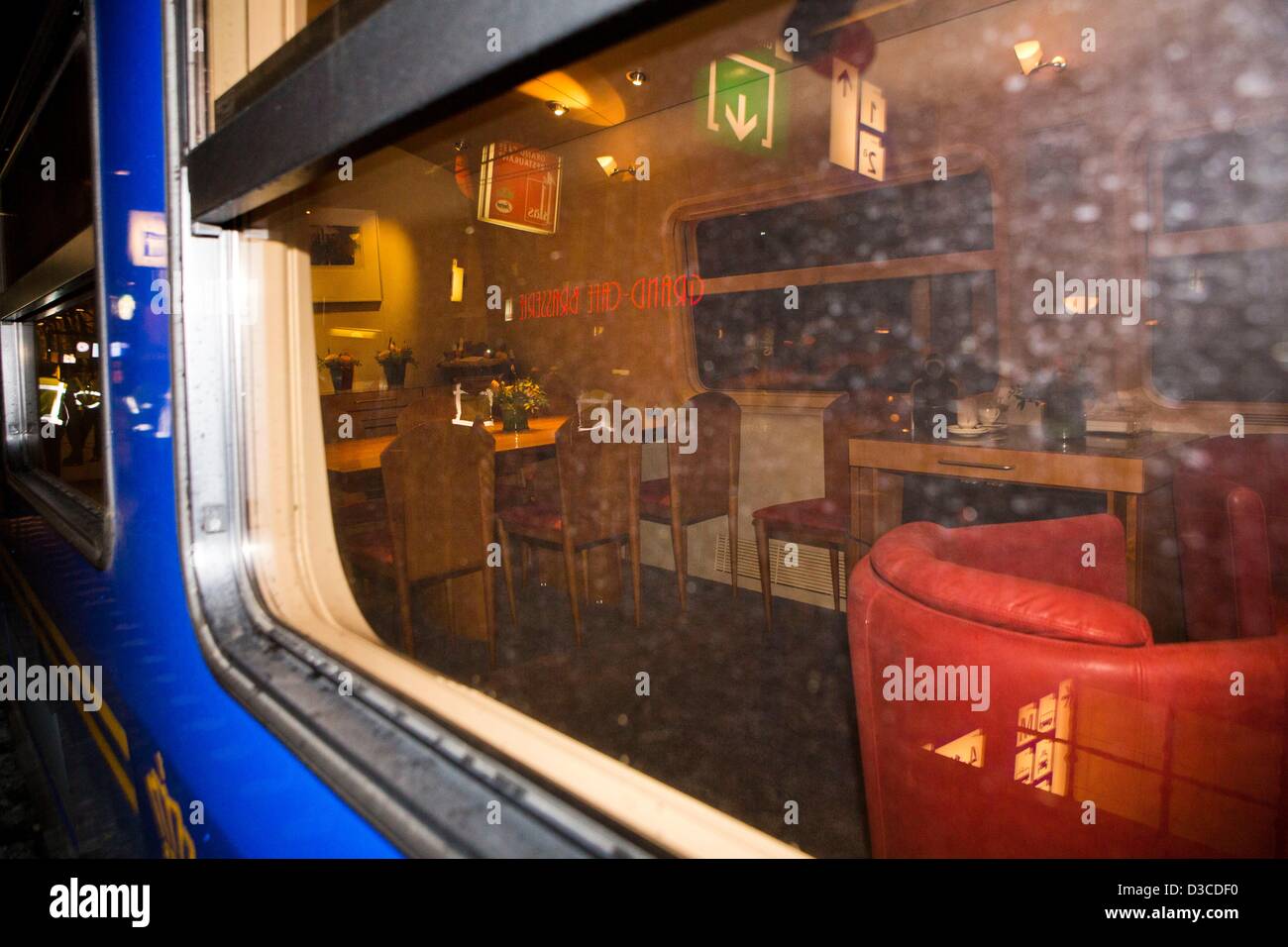 Interior view of the Dutch royal train before their holiday in Lech ...