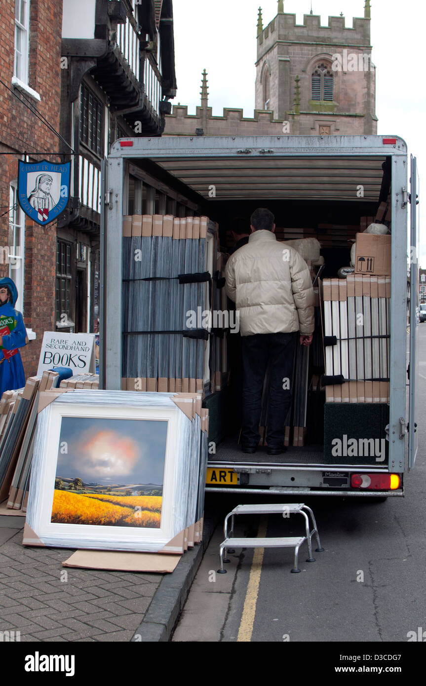 Van loaded with paintings Stock Photo - Alamy
