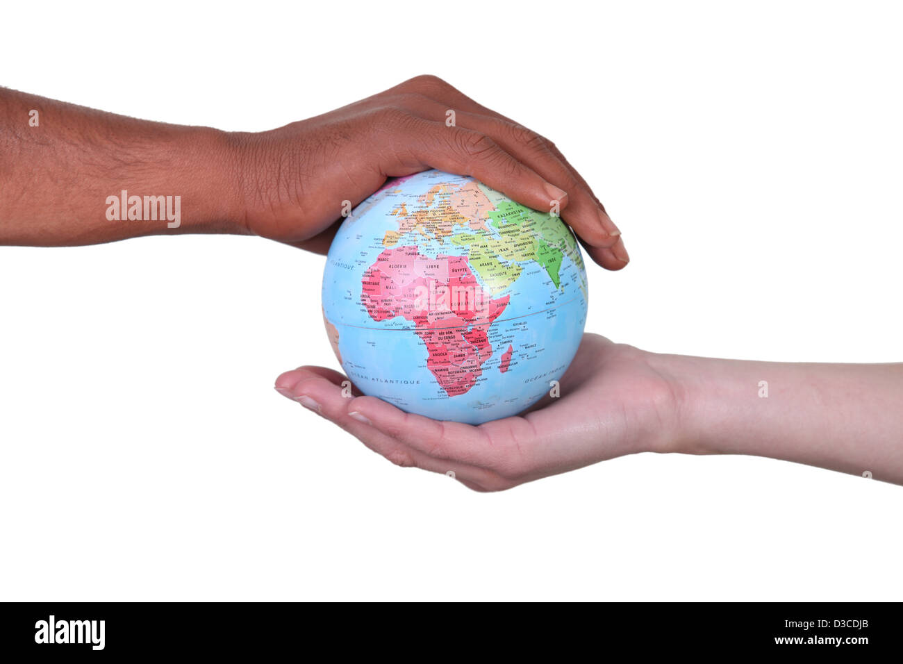 World with people around it holding hands Cut Out Stock Images ...