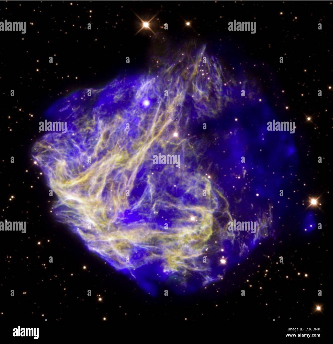 Stellar remnants, or shrapnel, from a supernova explosion in the Large ...