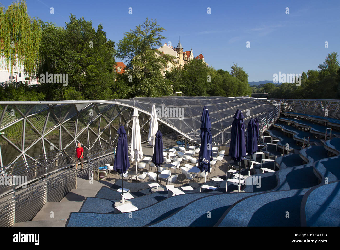 Austria, Styria, Graz, Murinsel On Mur River Stock Photo - Alamy