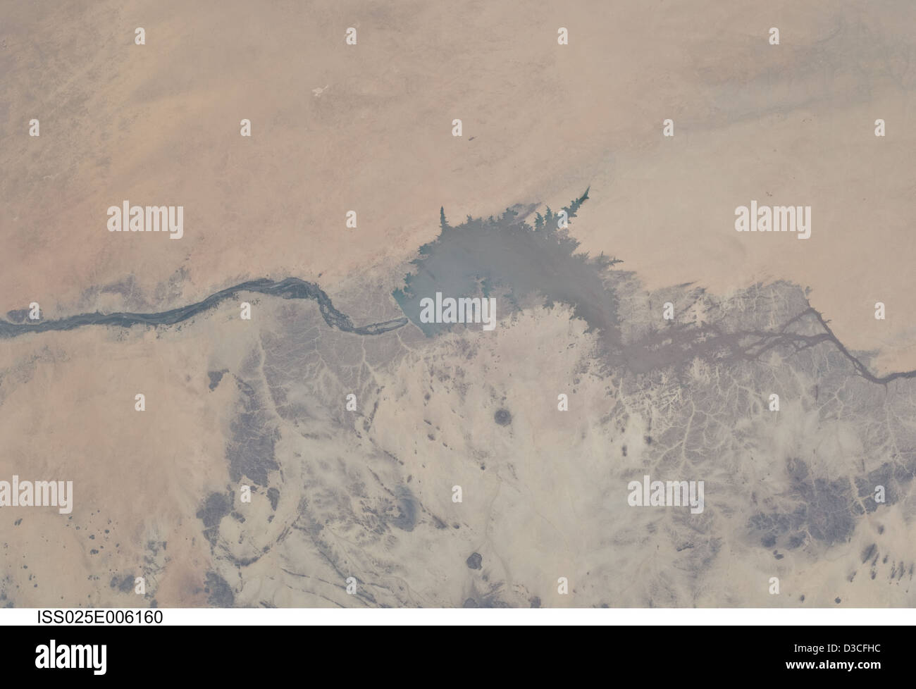A view from the International Space Station of the Merowe Dam on the ...