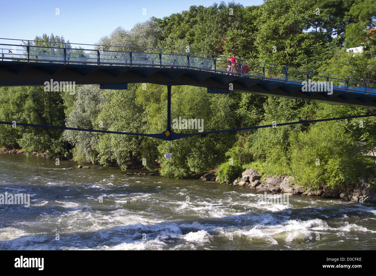 Austria, Styria, Graz, Murinsel Bridge On Mur River Stock Photo - Alamy