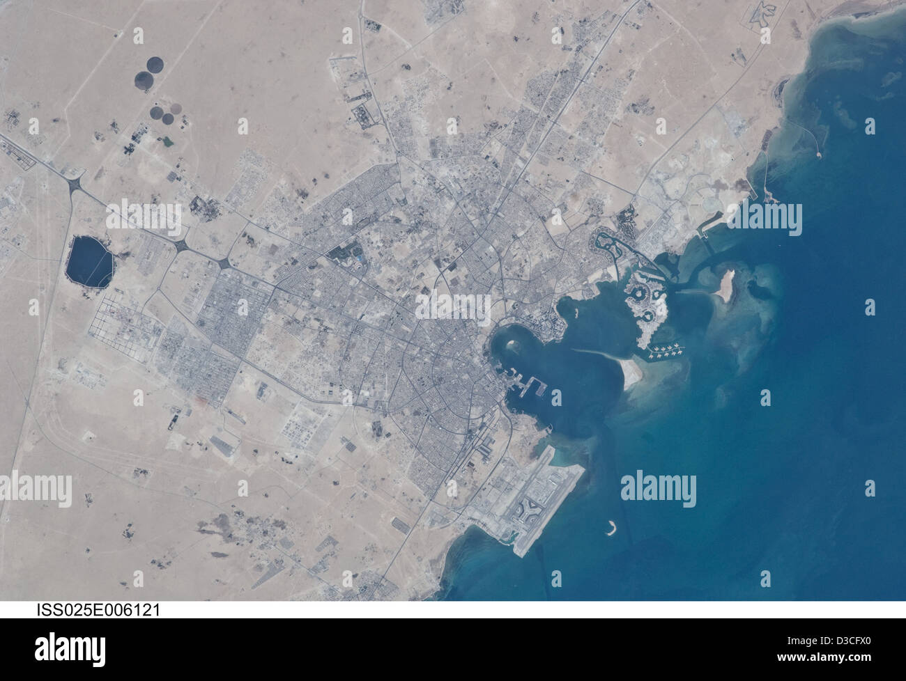Doha City, Doha Bay, State of Qatar and the Persian Gulf (NASA ...