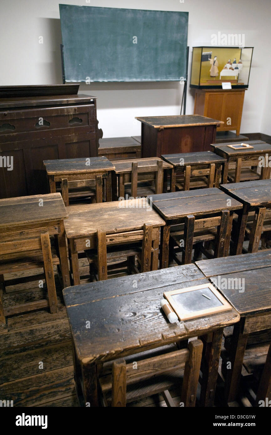 Authentic school classroom interior from Meiji Period well preserved at ...