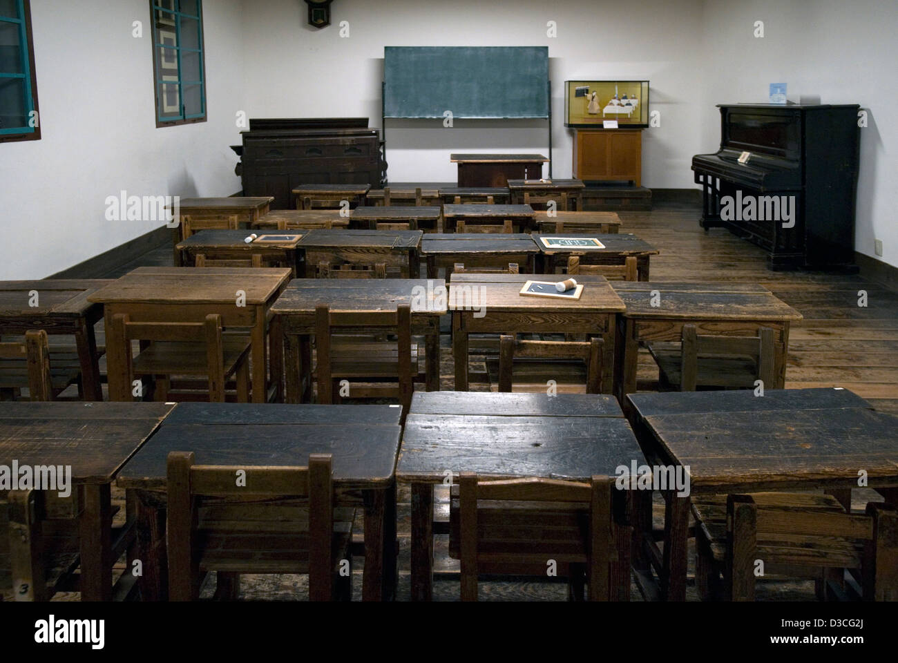 Authentic school classroom interior from Meiji Period well preserved at ...