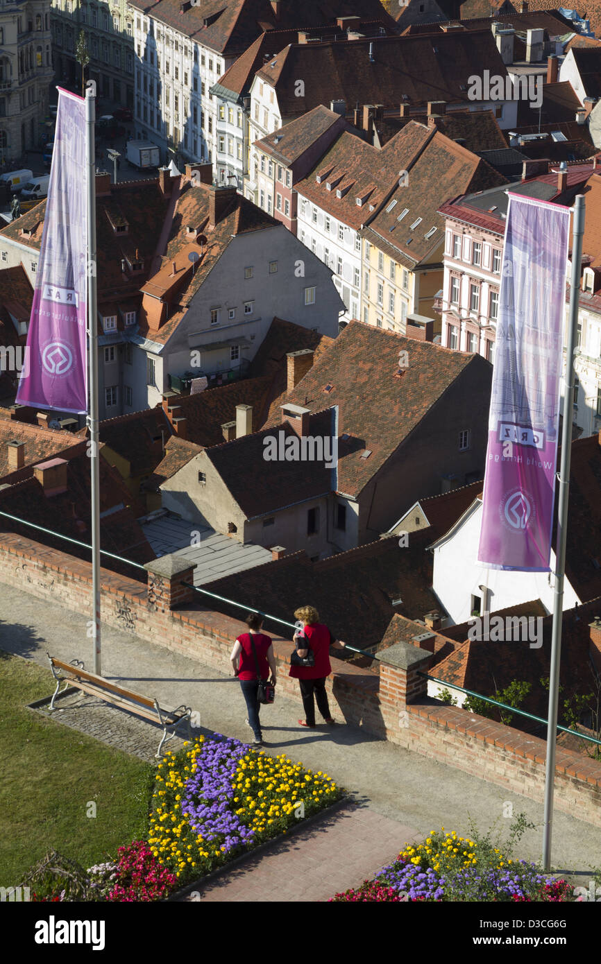 Austria, Styria, Graz, Old Town Viewed From Schlossberg Stock Photo - Alamy