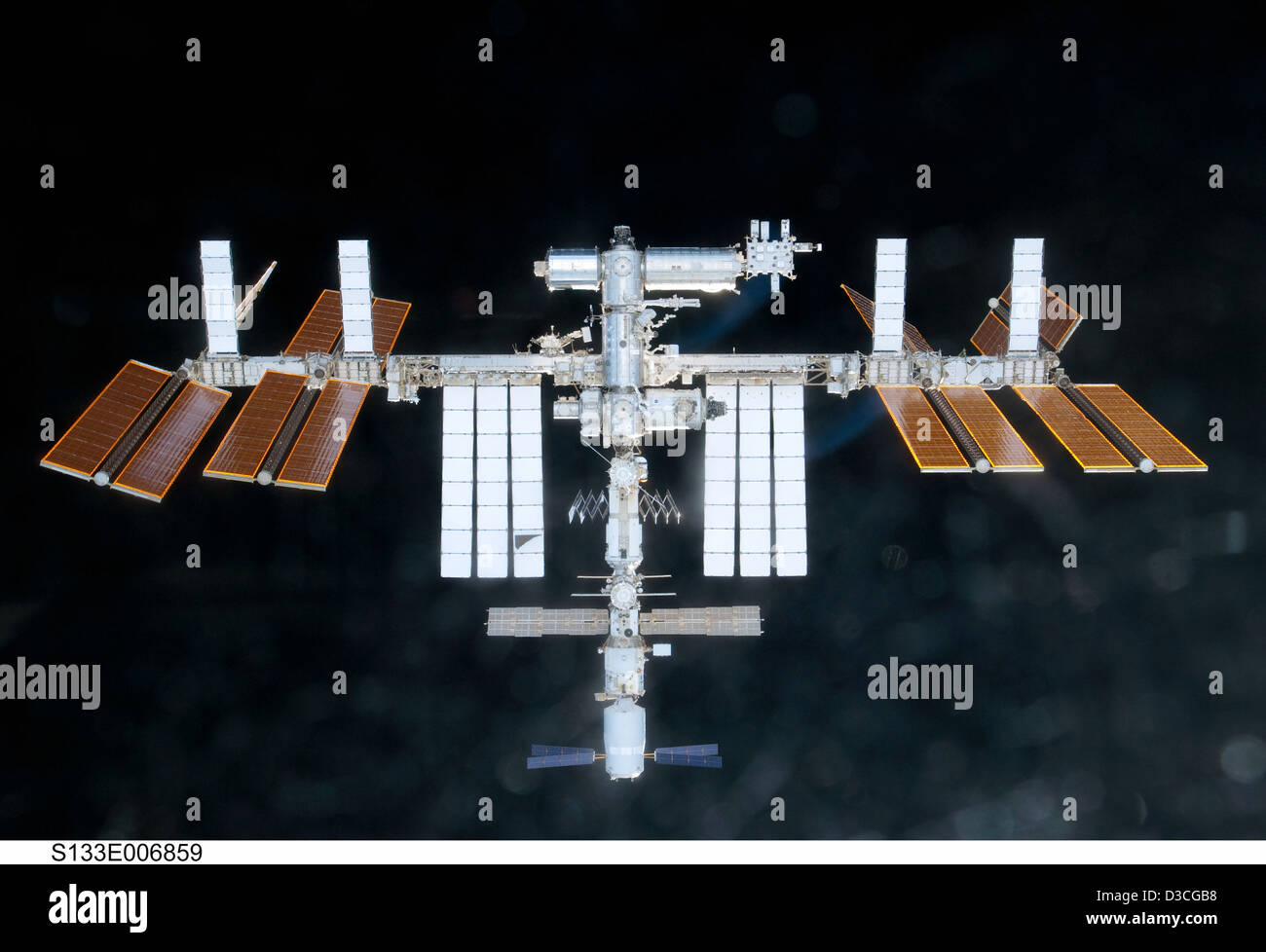 A view of the International Space Station (ISS) in orbit, showcasing ...