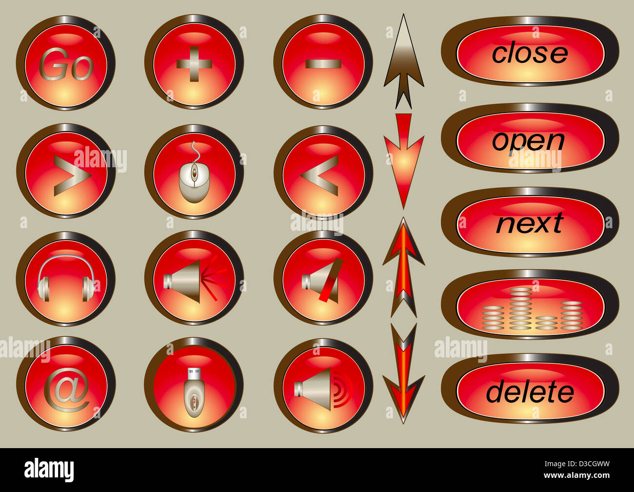 Business and office tools icons Stock Photo - Alamy