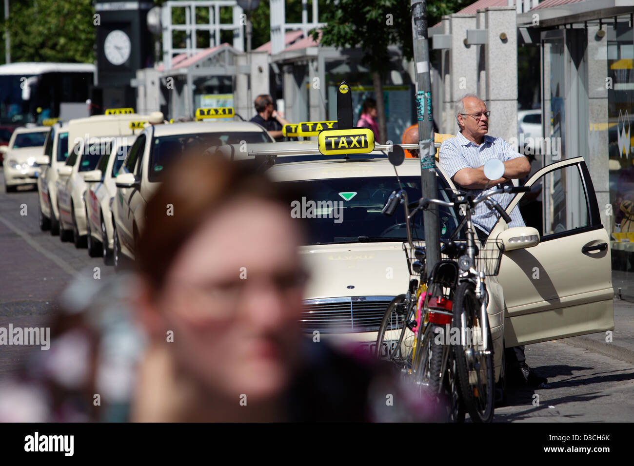 Berlin, Germany, taxi drivers waiting for customers at Hardenbergplatz ...