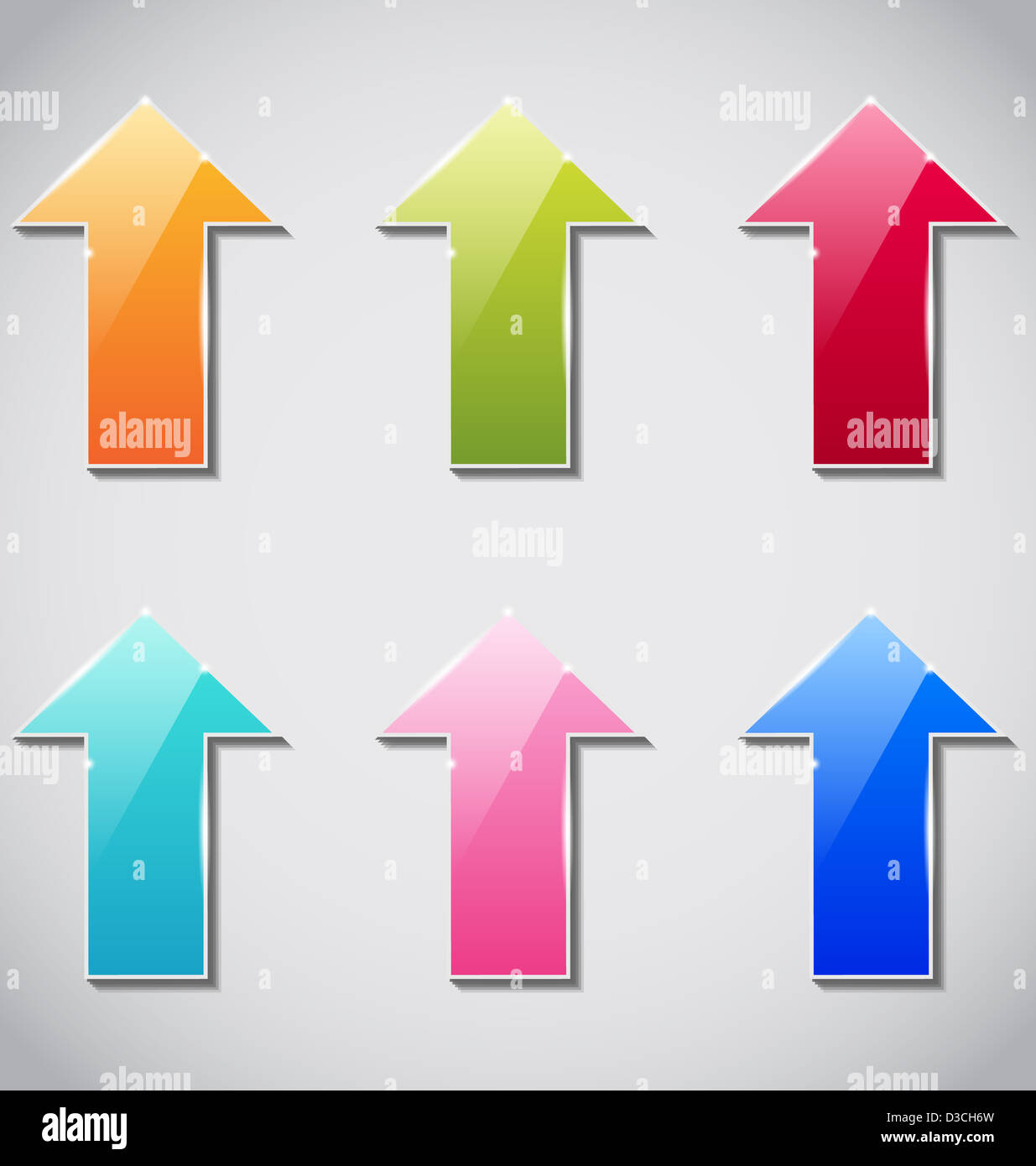 Illustration set colorful arrow, advertise sticker - vector Stock Photo ...