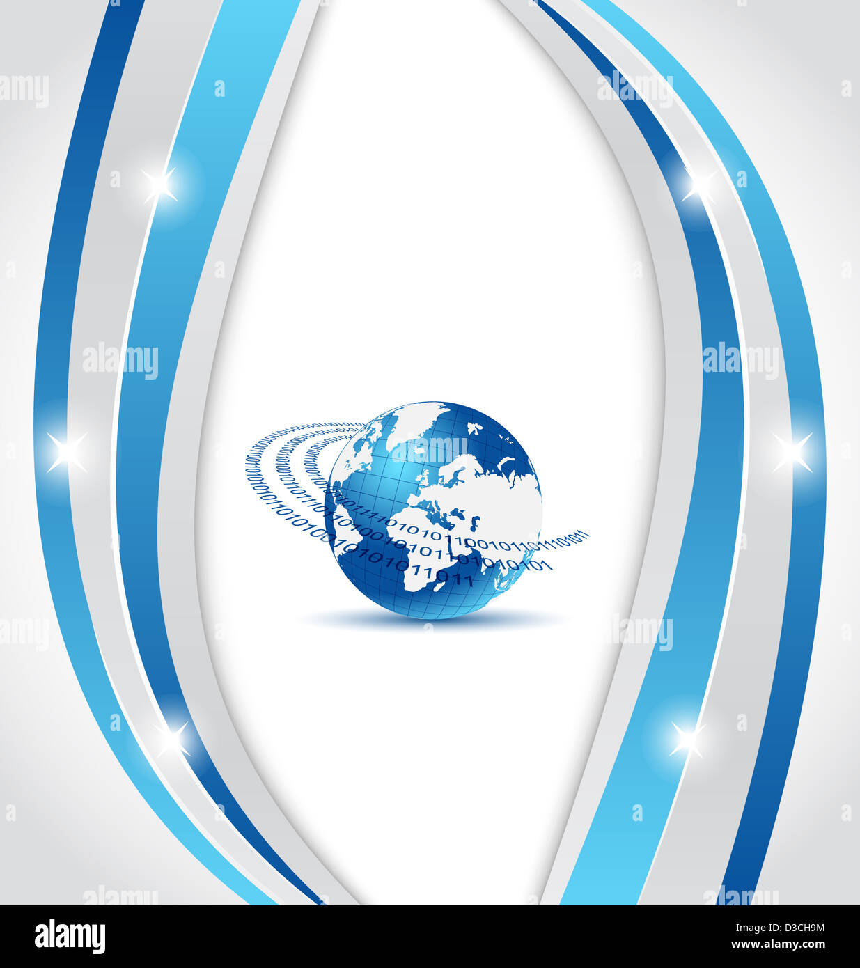 Illustration business card with Earth planet - vector Stock Photo - Alamy