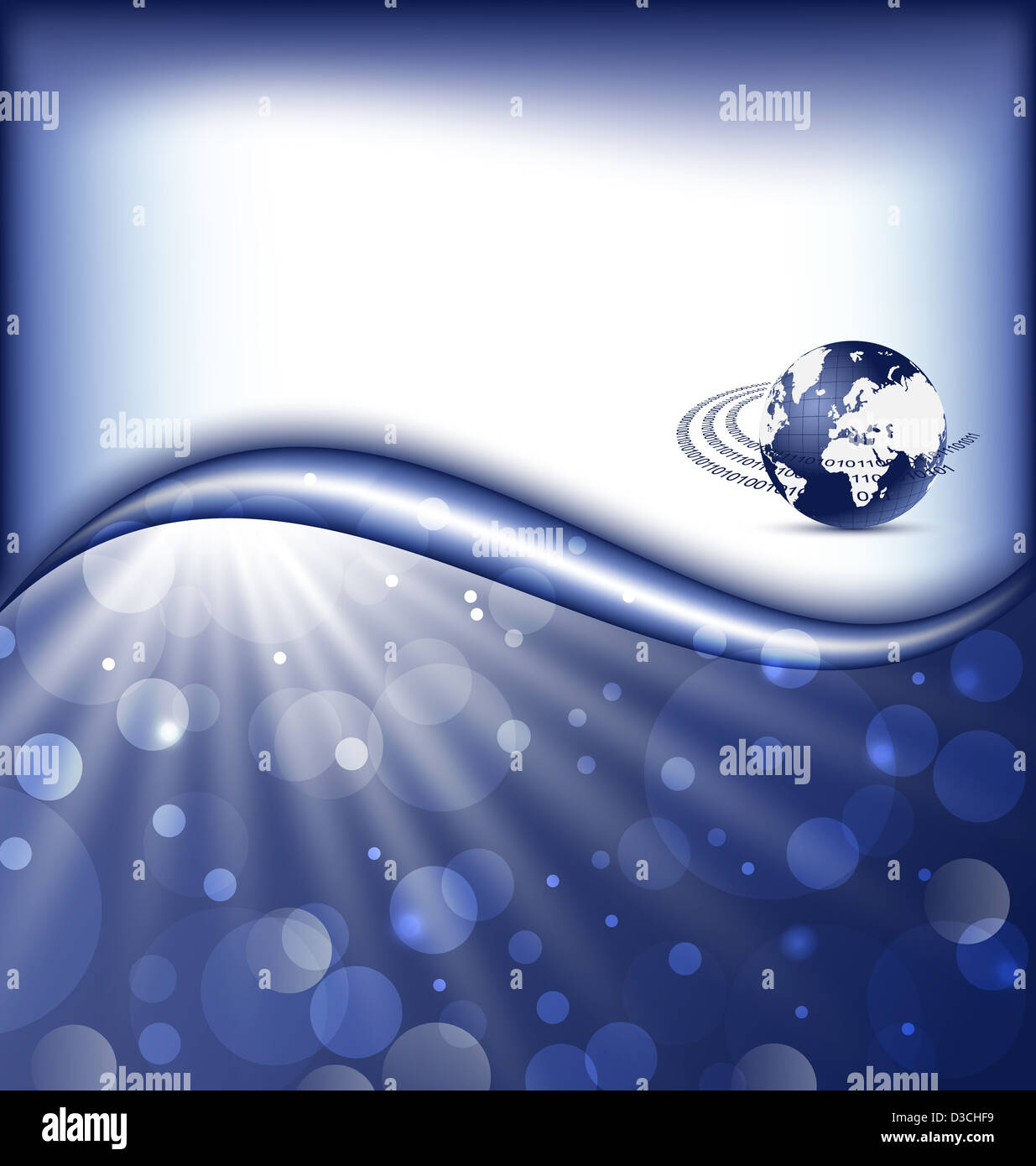 Illustration business card with Earth planet - vector Stock Photo - Alamy