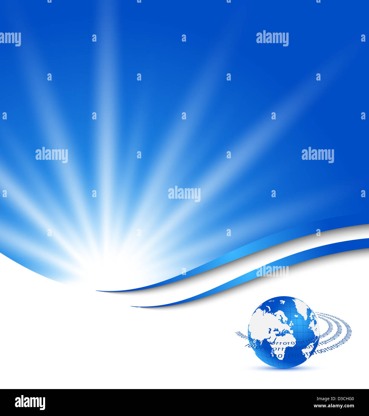 Illustration business card with Earth planet - vector Stock Photo - Alamy