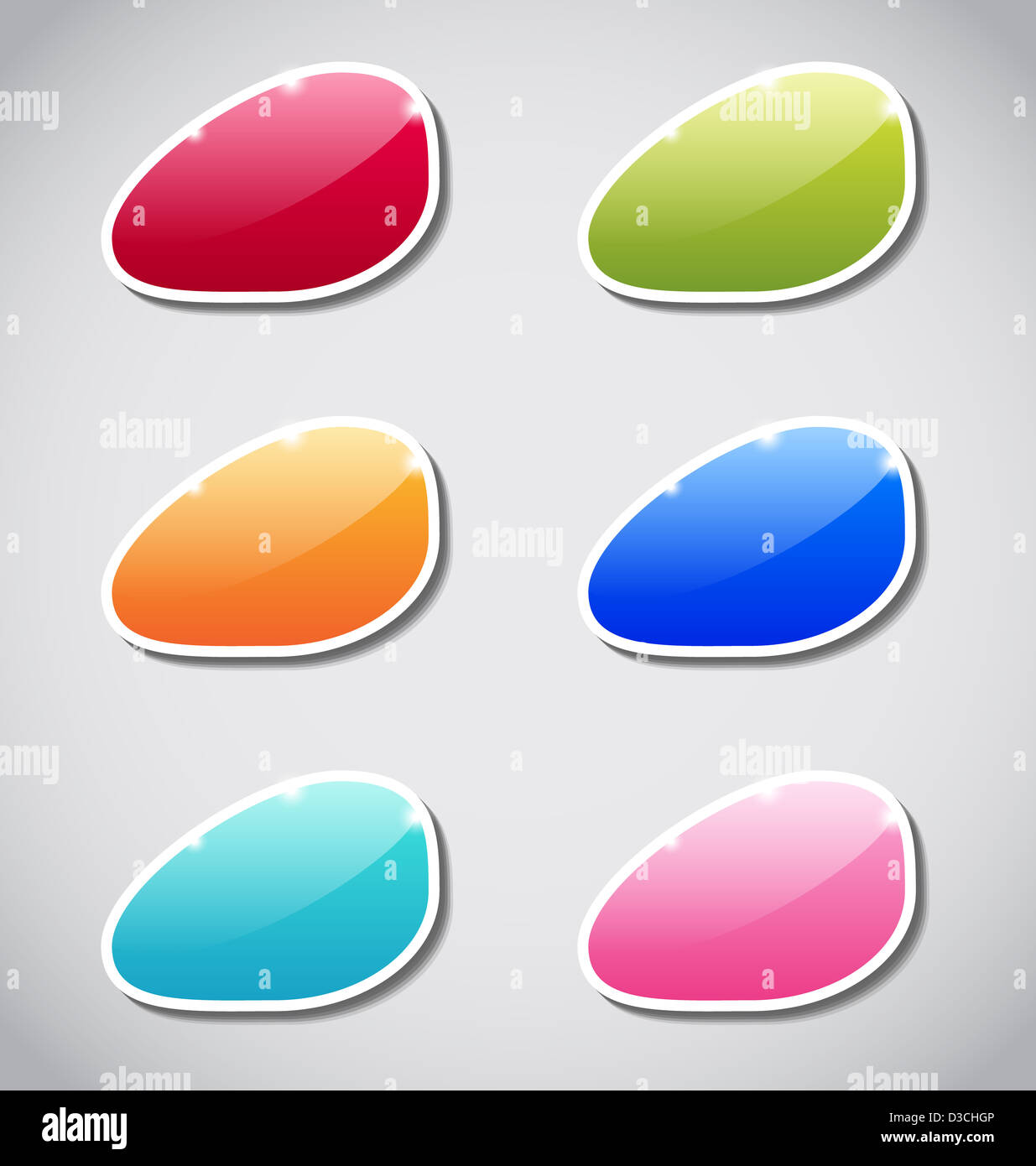 Illustration set of colorful label paper - vector Stock Photo - Alamy