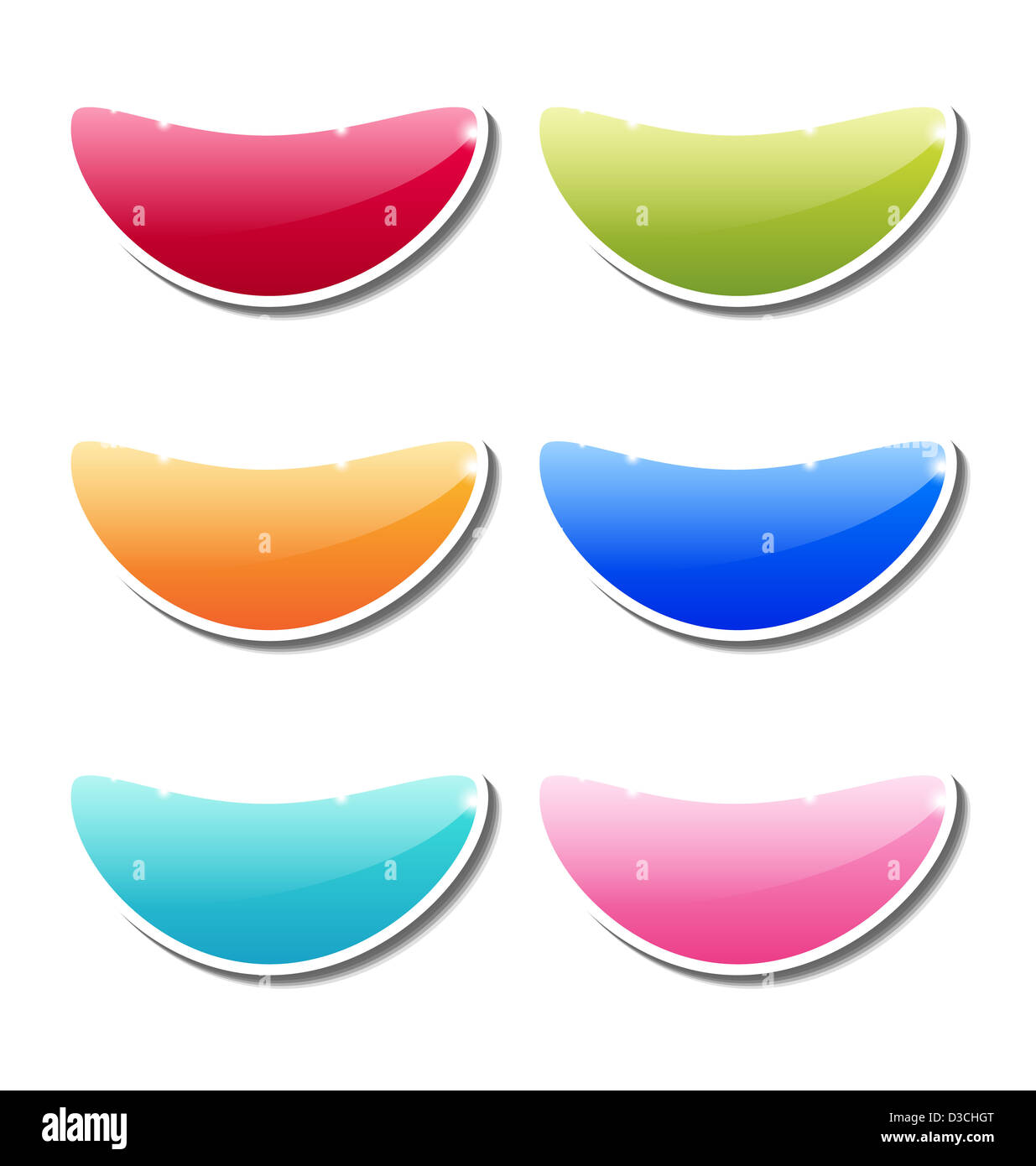 Illustration set of colorful label paper - vector Stock Photo - Alamy