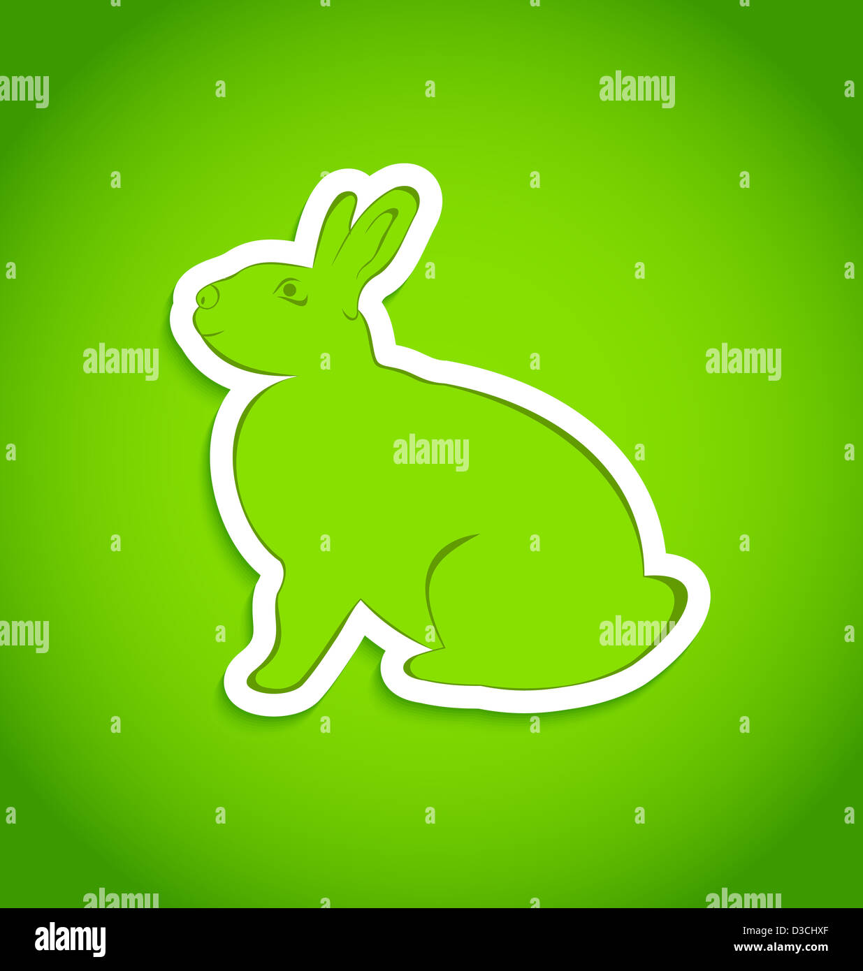 Illustration of Easter greeting rabbit isolated - vector Stock Photo ...