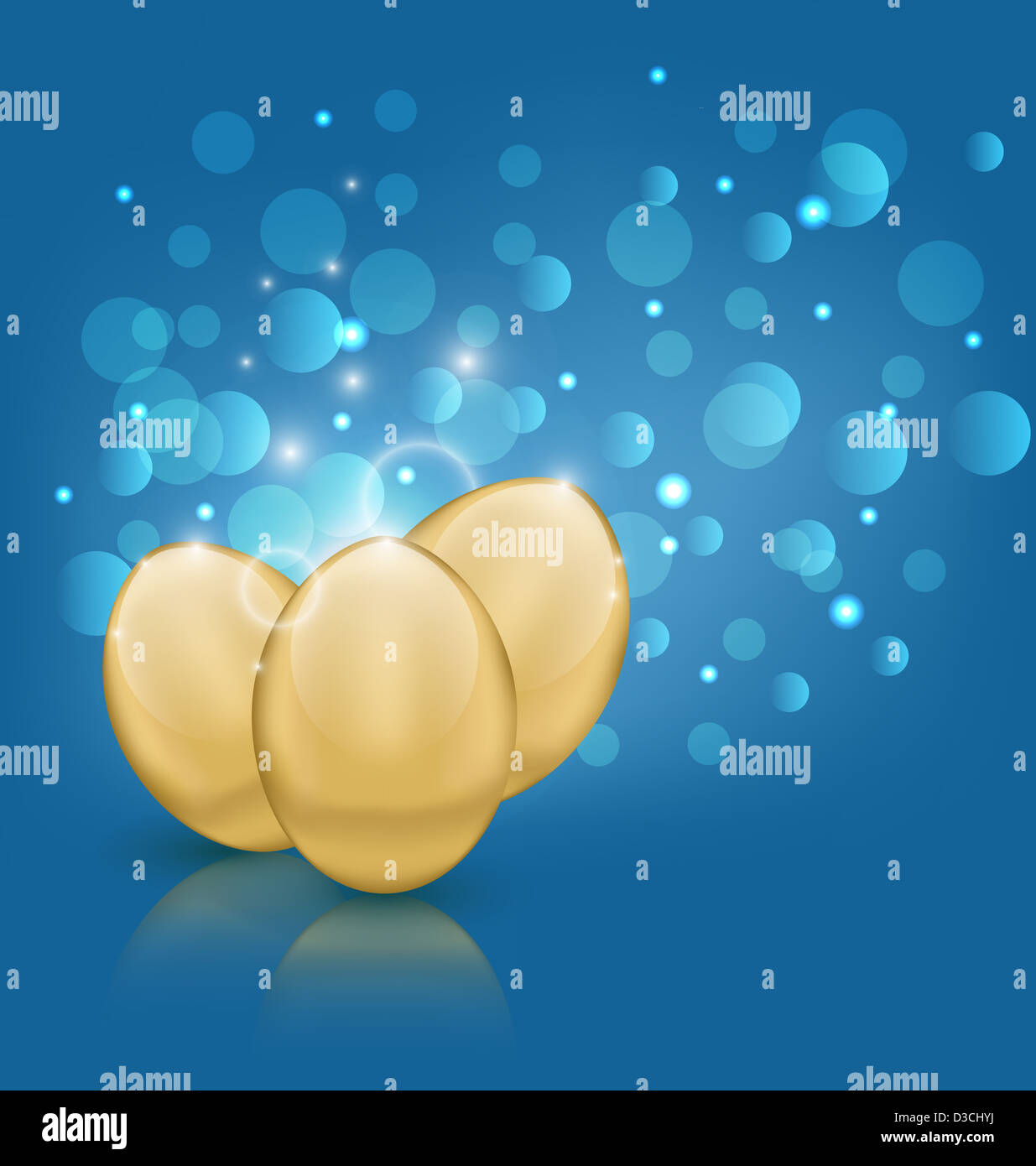 Illustration Easter invitation with golden eggs - vector Stock Photo ...