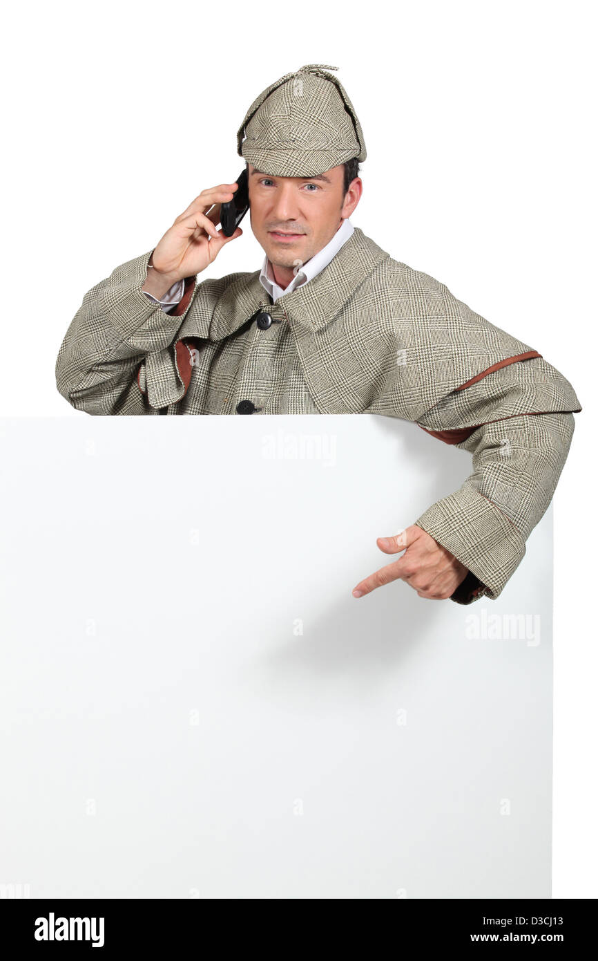 Man dressed in detective costume Stock Photo - Alamy