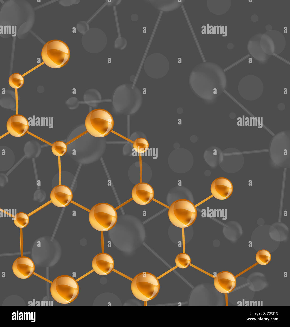 Illustration molecular structures chain with copy space Stock Photo - Alamy