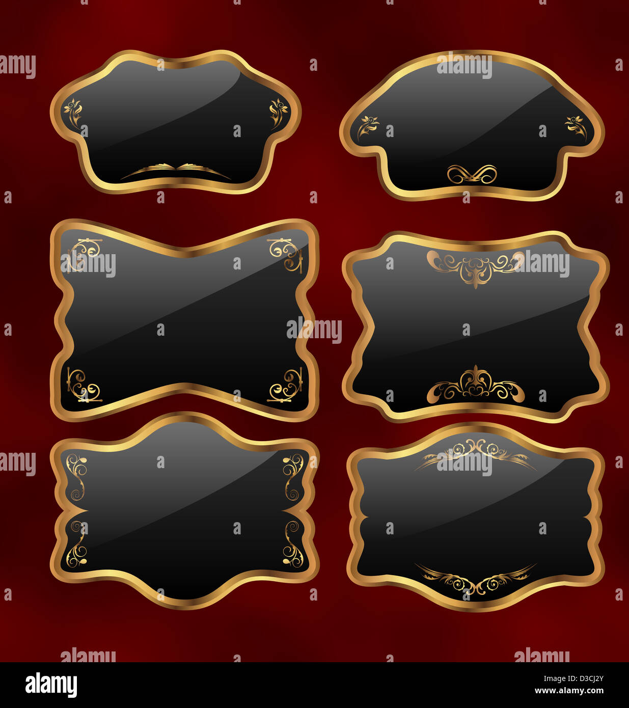 Gold set labels hi-res stock photography and images - Alamy