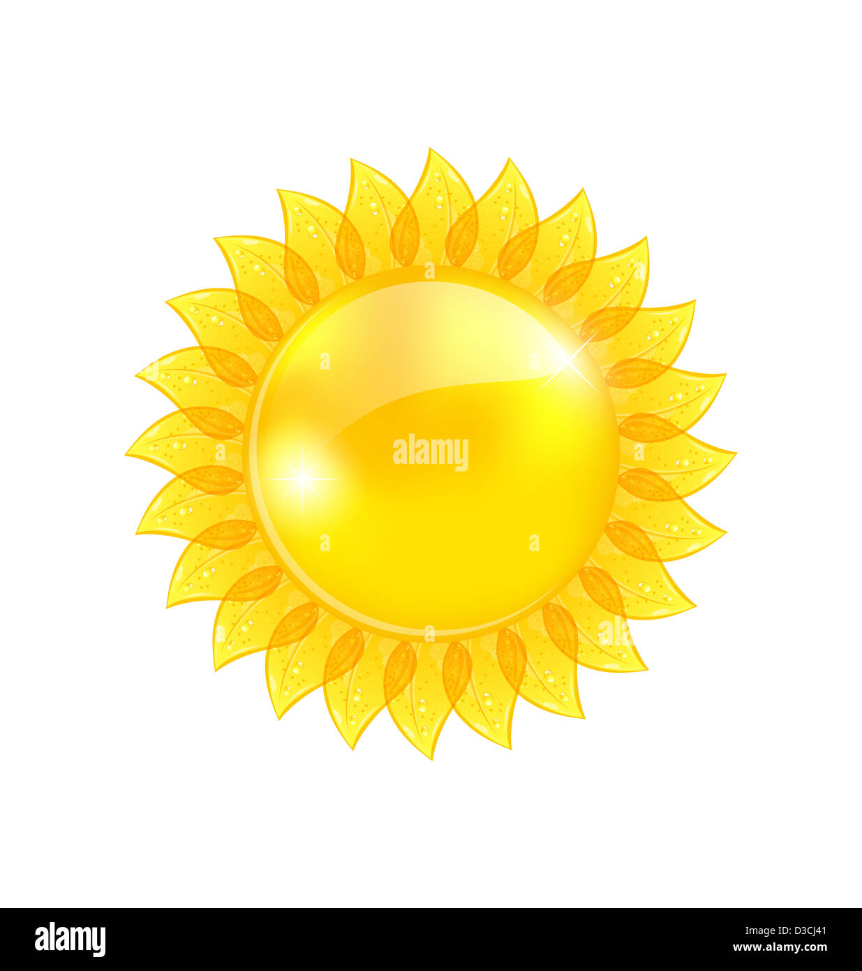 Illustration abstract sun isolated on white background Stock Photo - Alamy