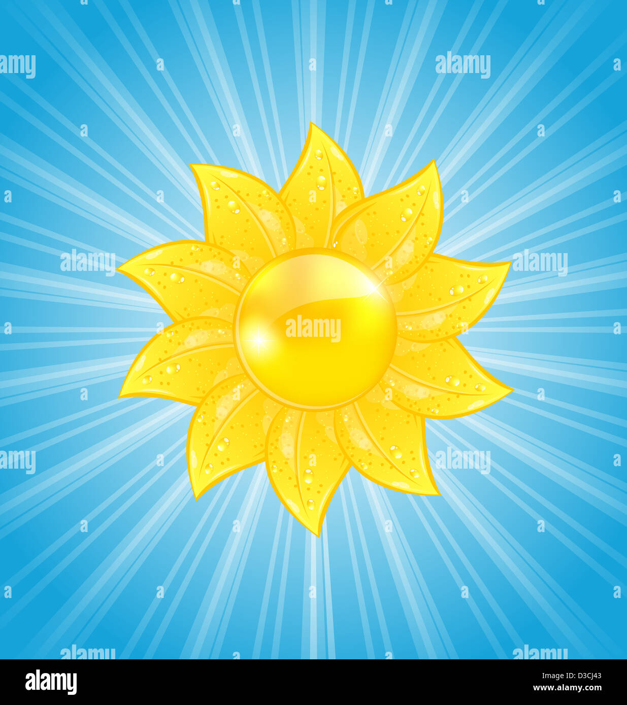 Illustration abstract background with sun and light rays Stock Photo ...