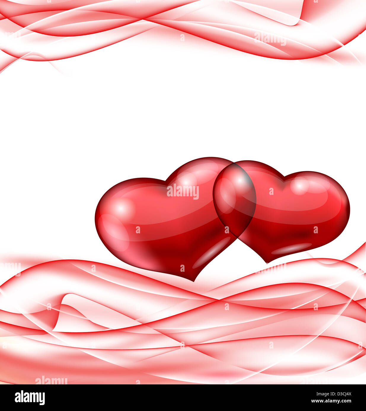 Illustration cute hearts, Valentine wavy background - vector Stock ...