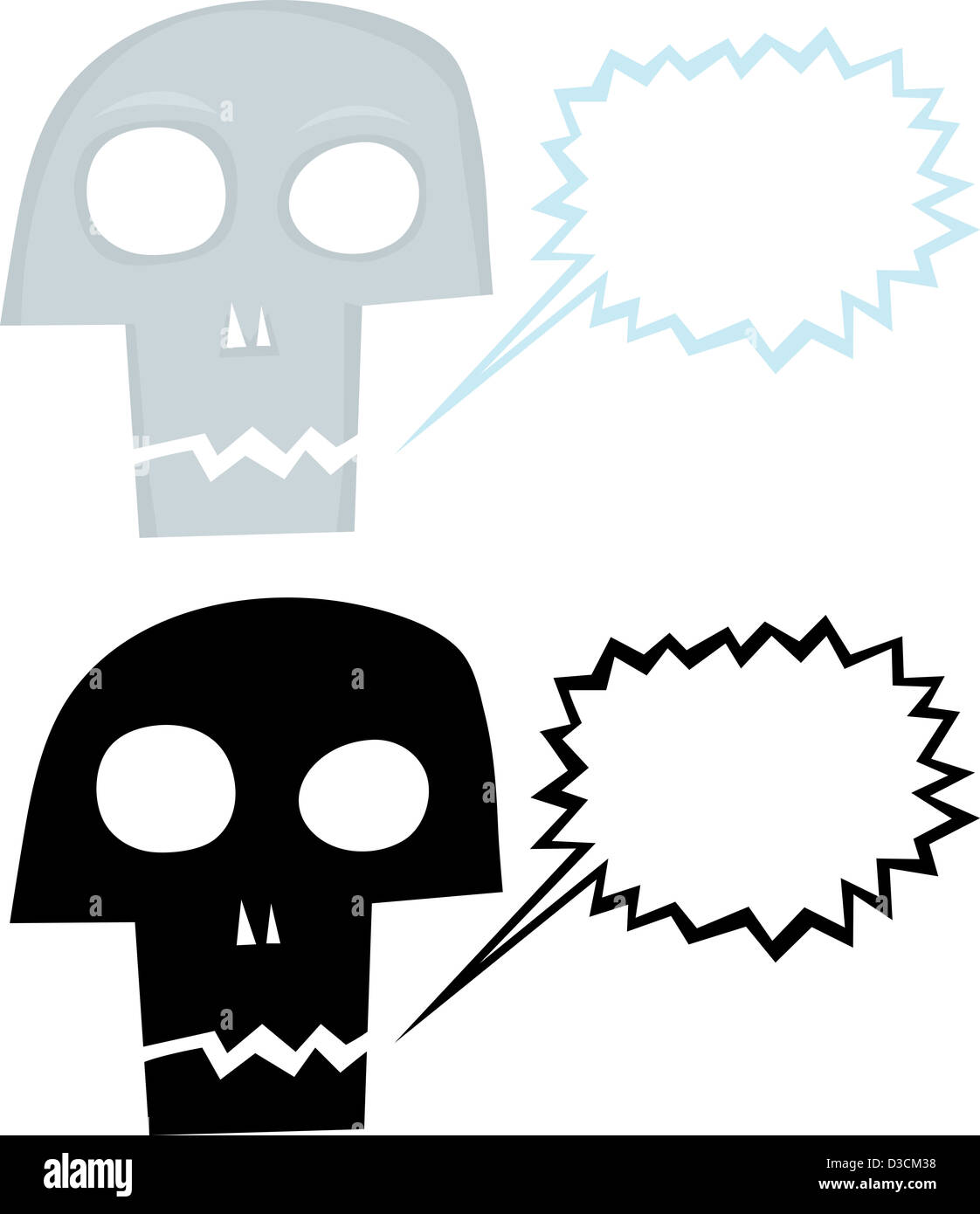 Cute cartoon of talking skull with word balloon Stock Photo - Alamy