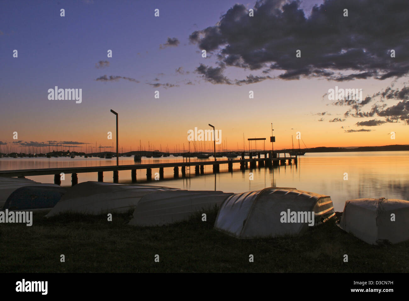 Belmont Jetty Sunset NSW Australia Stock Photo - Alamy