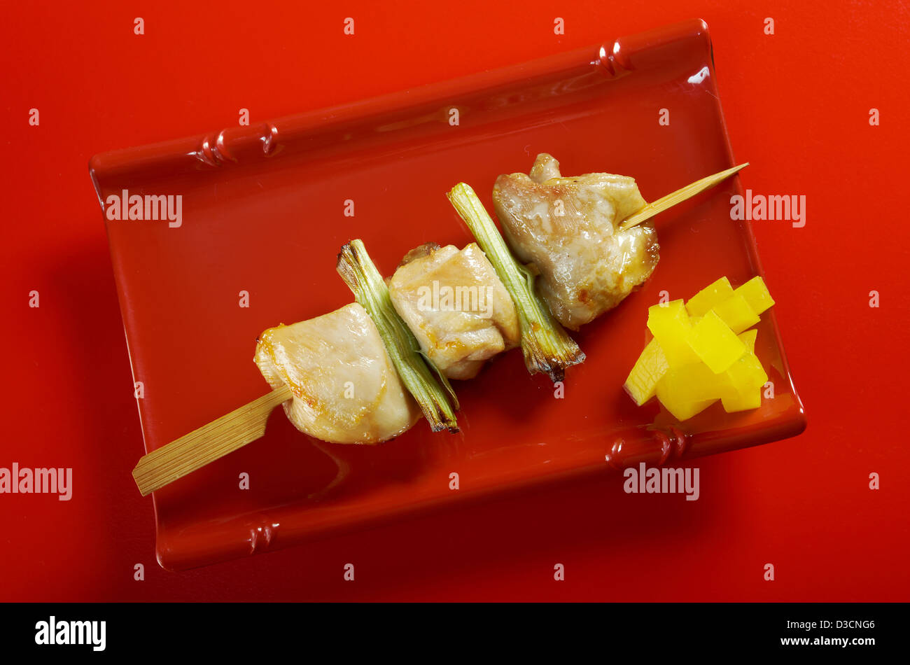 Japanese skewered chicken,Yakitori .closeup Stock Photo - Alamy