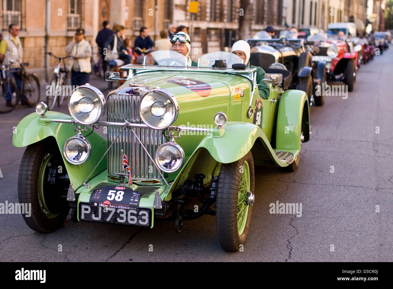 Racing cars on road, Mille Miglia car race, Italy, 2008 Stock Photo - Alamy