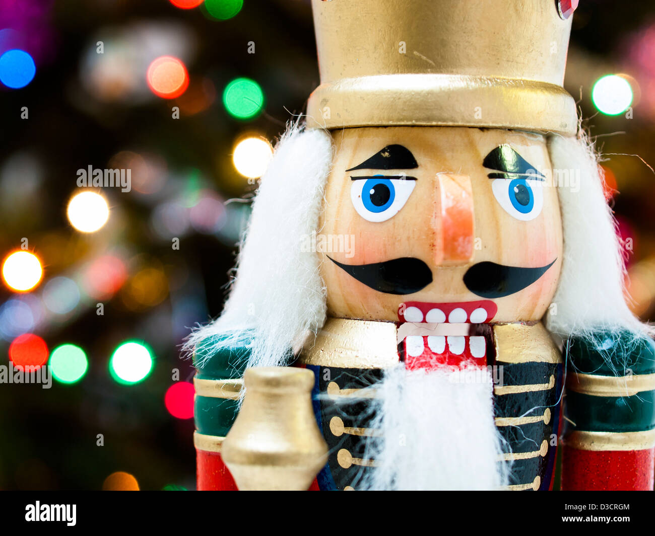Nutcracker with Christmas tree in the backgound Stock Photo - Alamy
