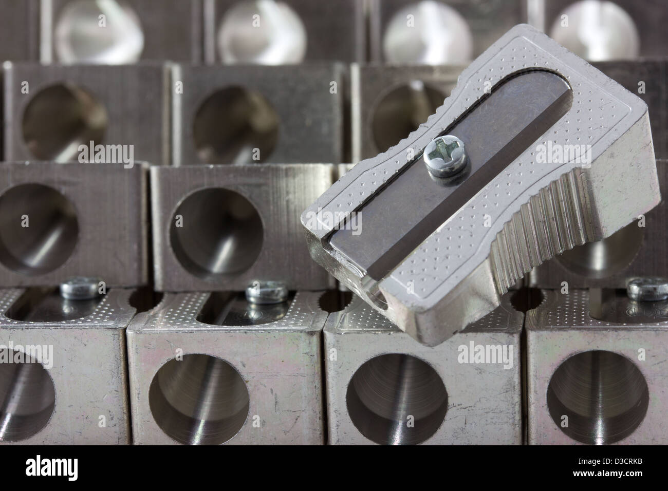 Rows of pencil sharpeners Stock Photo - Alamy