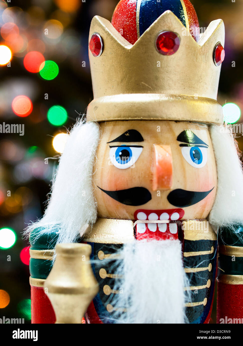 Nutcracker with Christmas tree in the backgound Stock Photo - Alamy