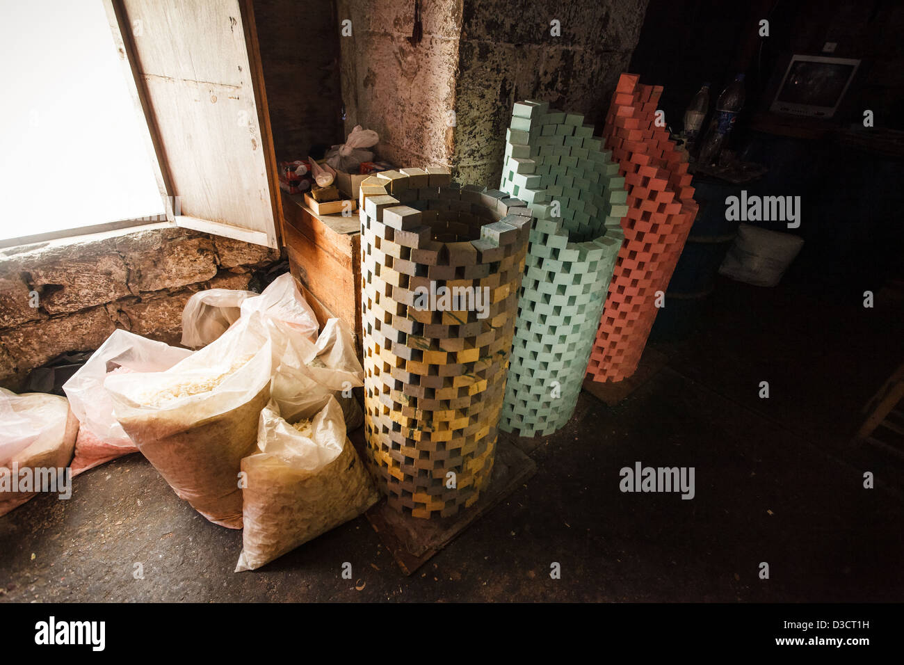 Traditional aleppo soap maker in the Khan Al-Saboun (soap courtyard) in ...