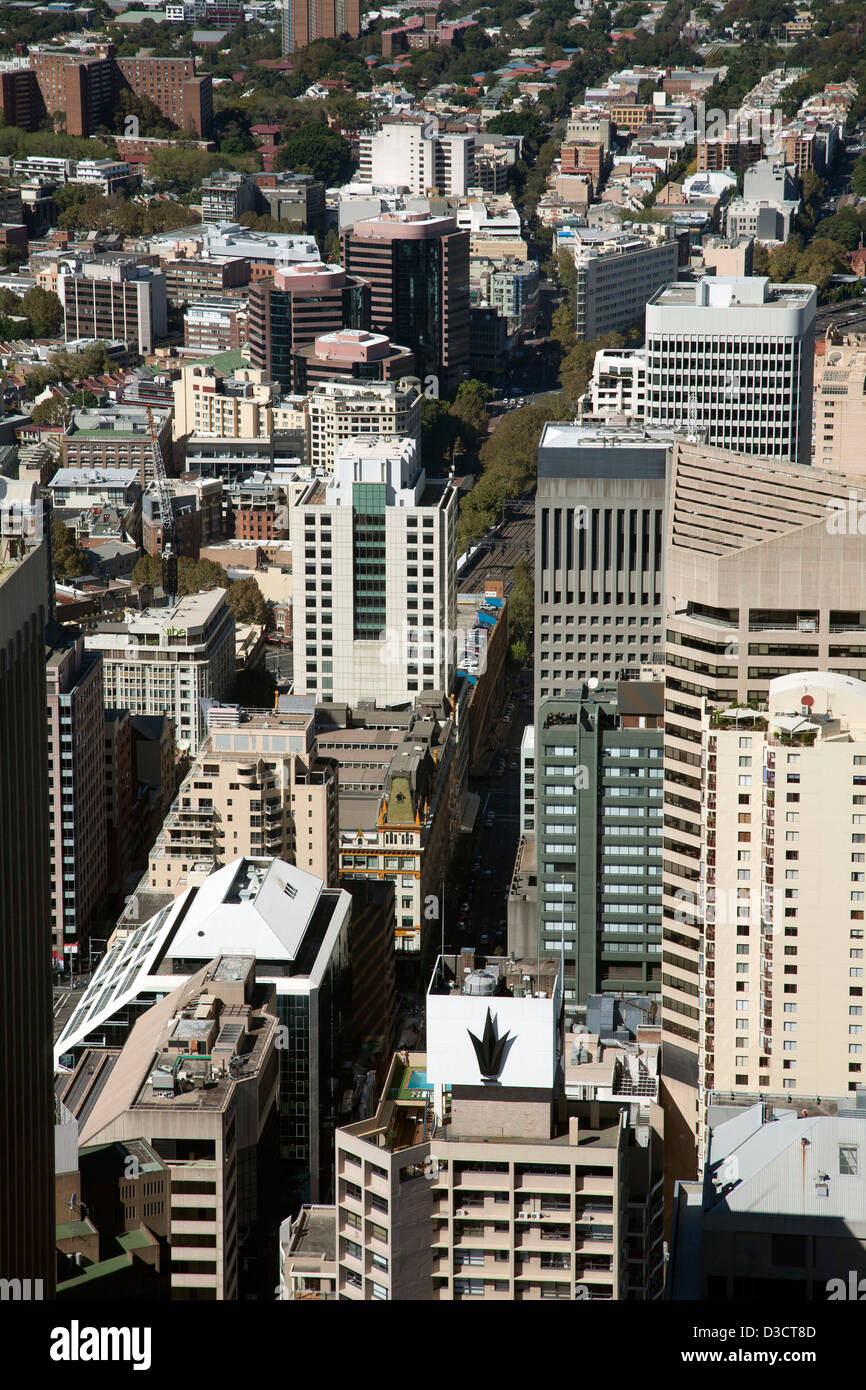 Aerial view looking along the southern end of Castlereagh Street in the ...
