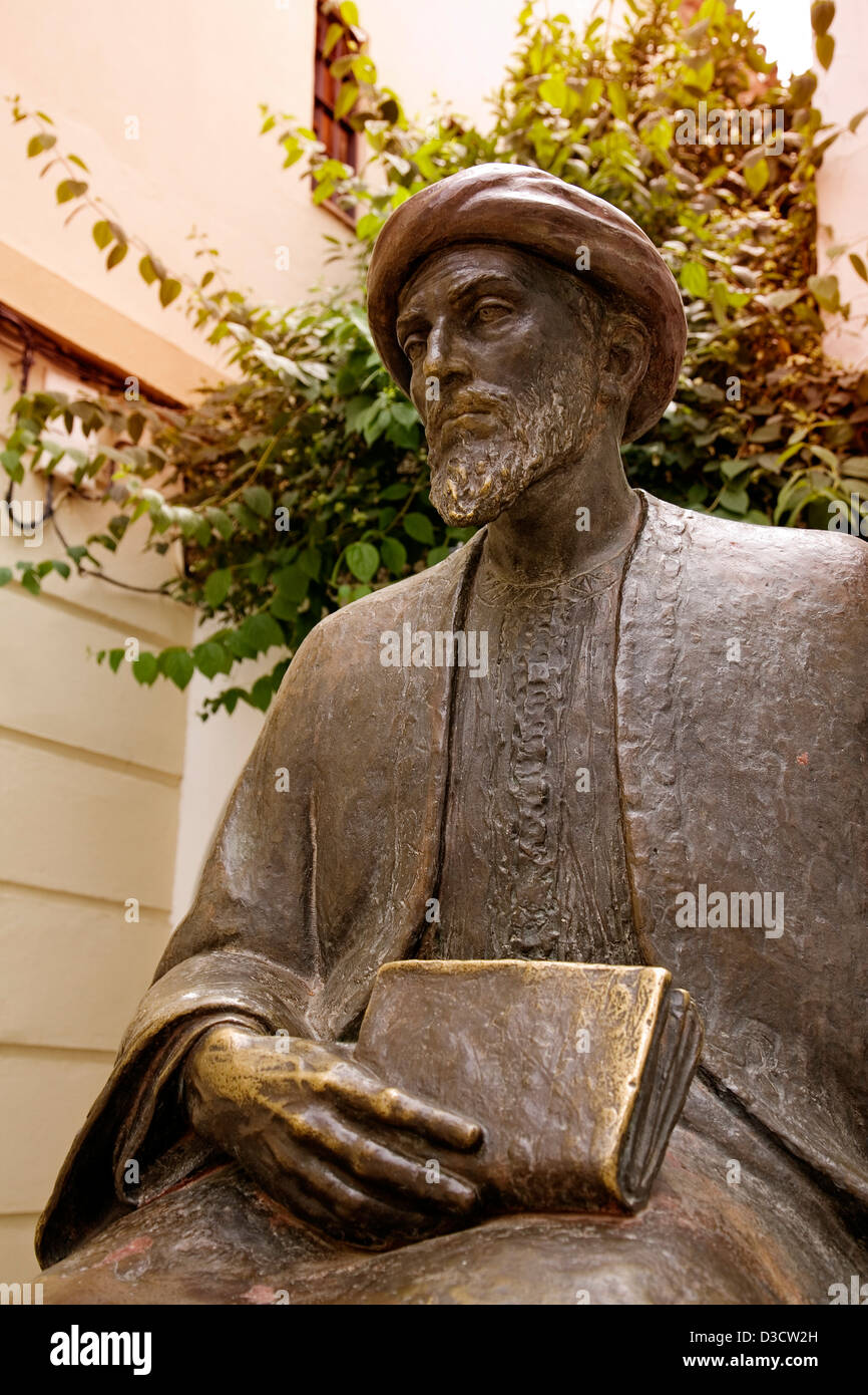 Sculpture Arab philosopher Maimonides Jewish Quarter Córdoba Andalusia ...