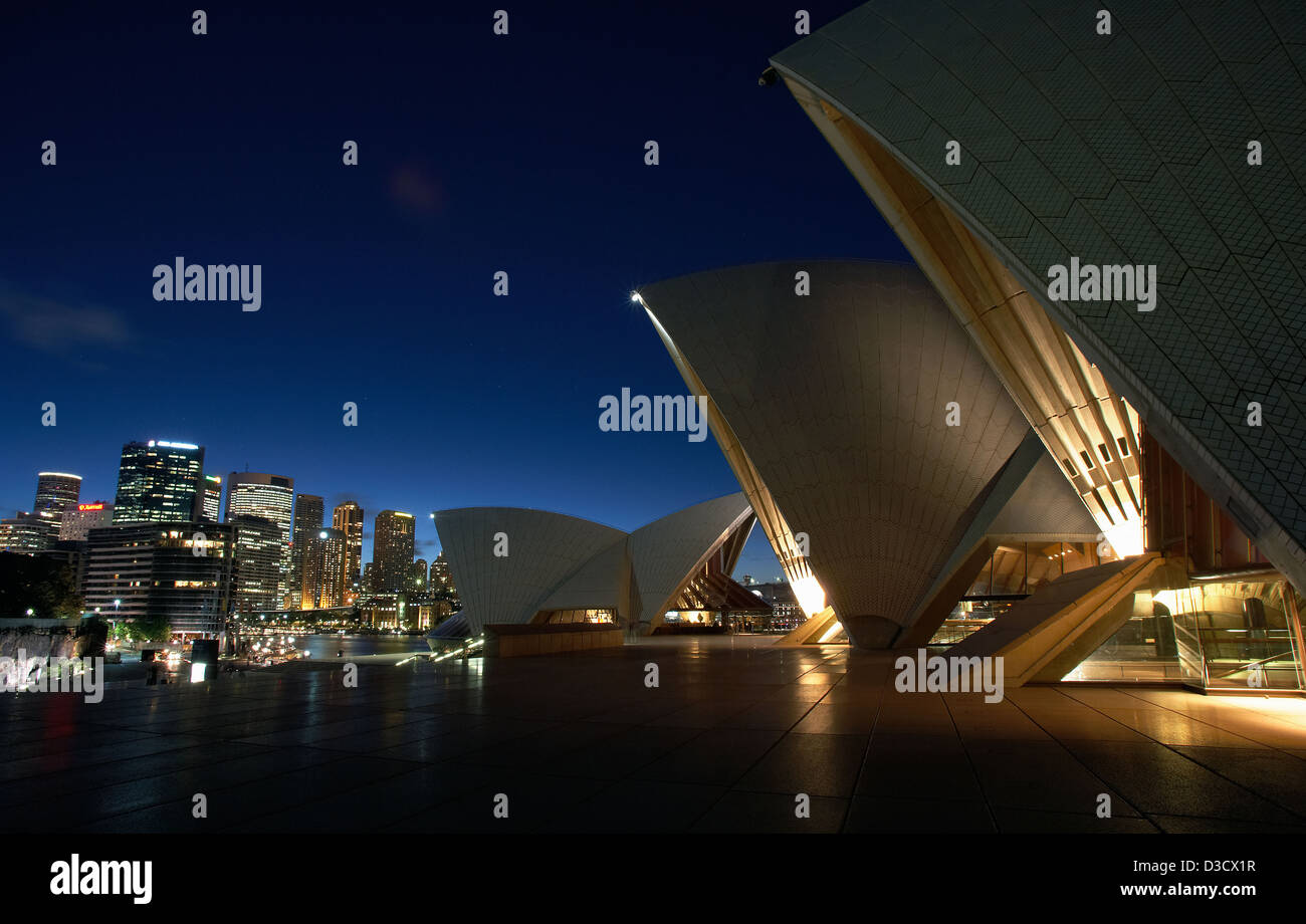 Sydney, Australia, the illuminated Opera House on Bennelong Point Stock ...