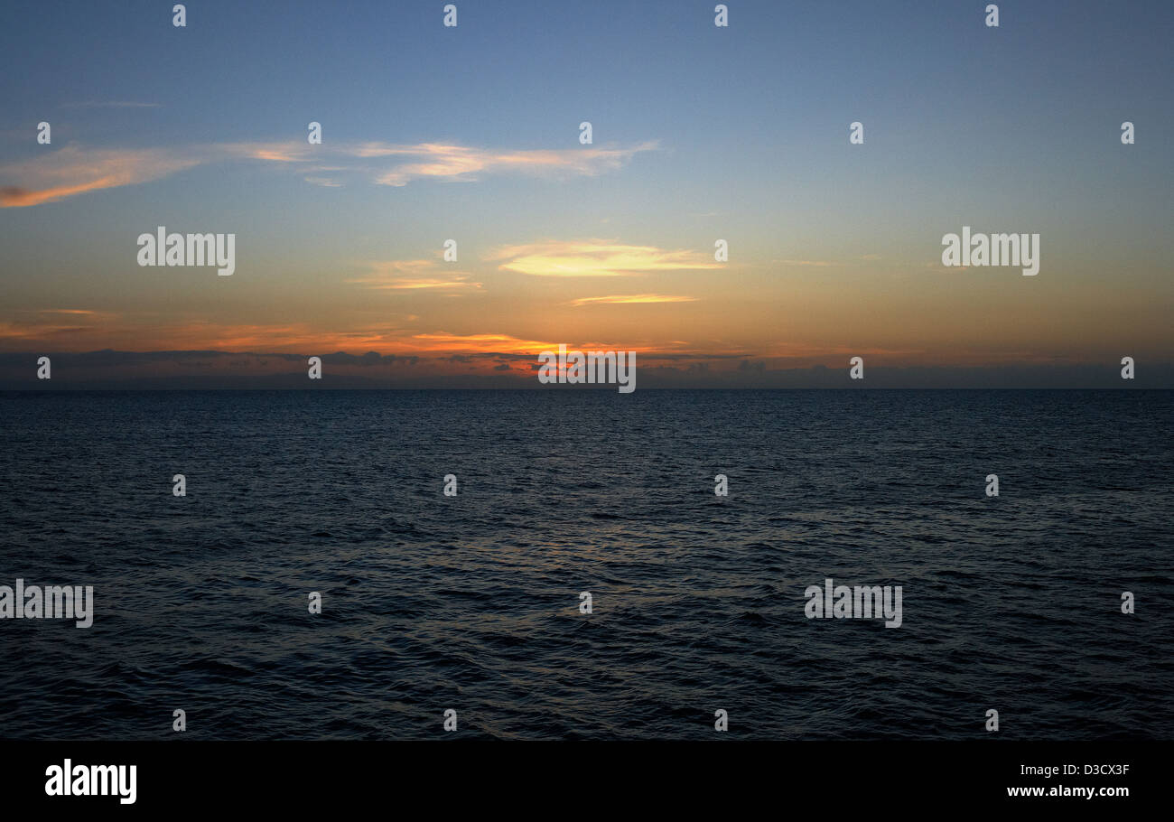 Cairns, Australia, sunset on the Outer Great Barrier Reef Stock Photo ...