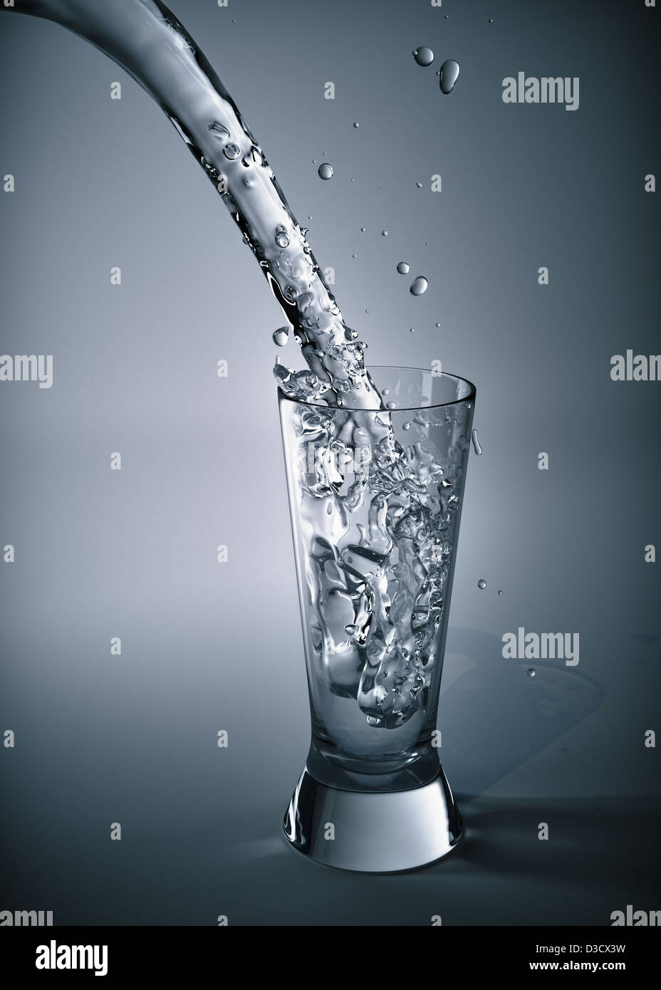 Pure stream of water pouring into a glass Stock Photo - Alamy