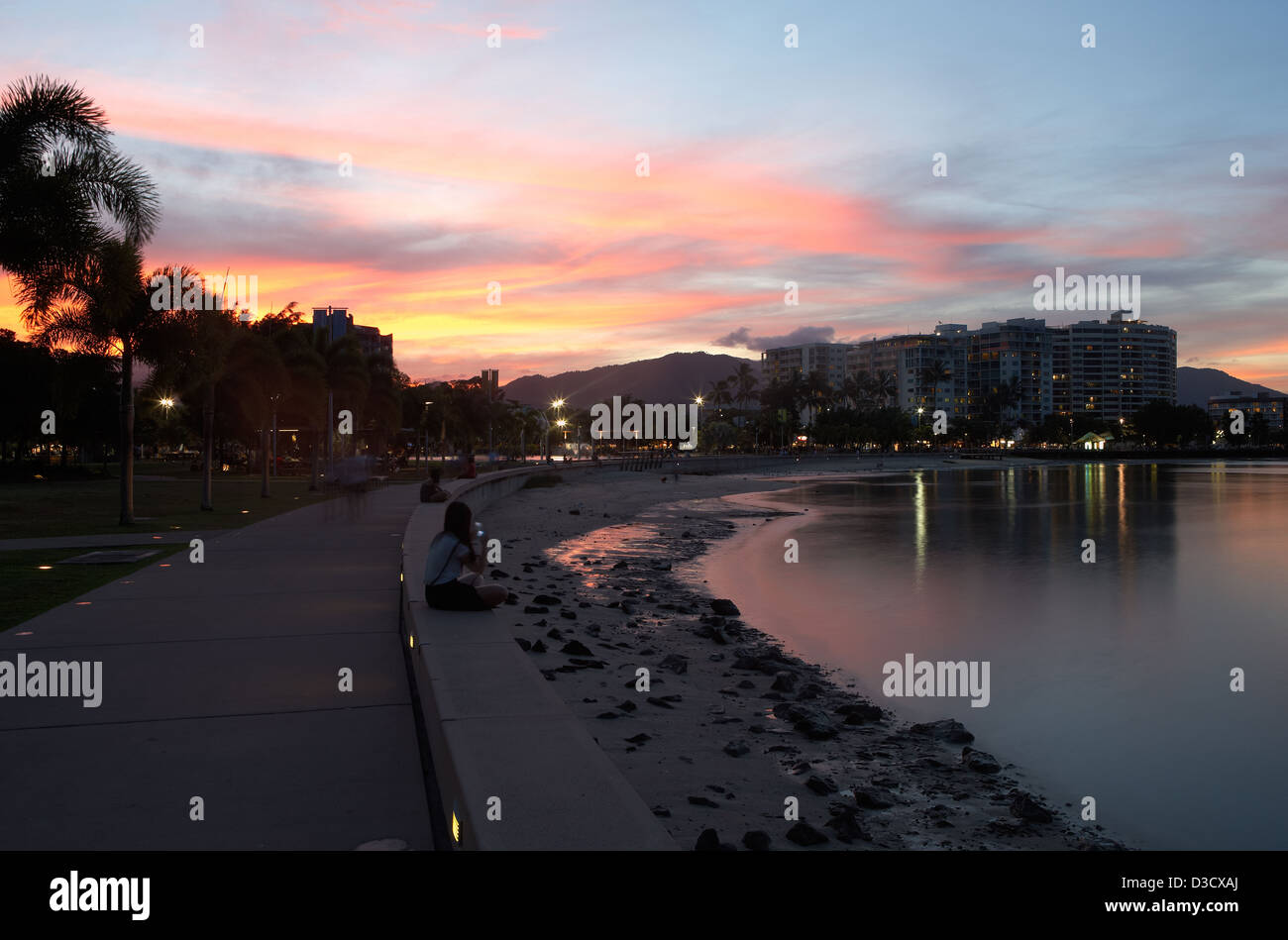 Cairns, Australia, sunset on the Esplanade Stock Photo - Alamy