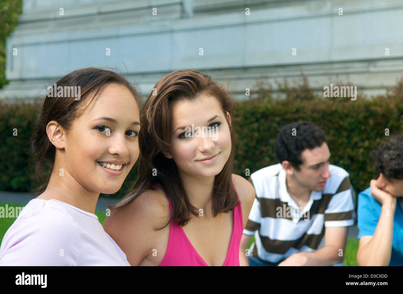 Group of teenagers in nature outdoor Stock Photo - Alamy