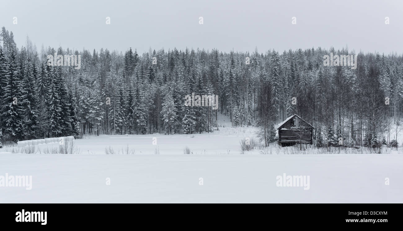 Old shack in white snow hi-res stock photography and images - Alamy